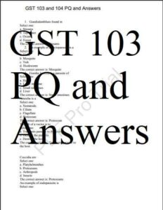GST 103 (Past Questions and Answer) - SchoolSearch Library